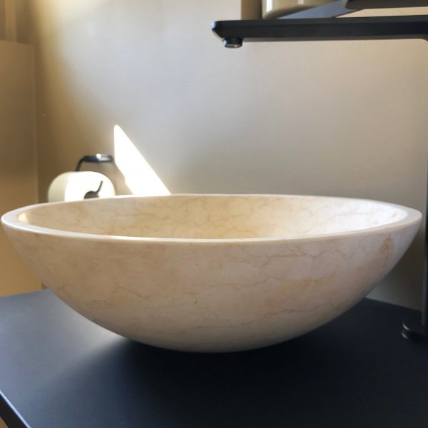 Exklusivt handfat i 100% Carrara marmor